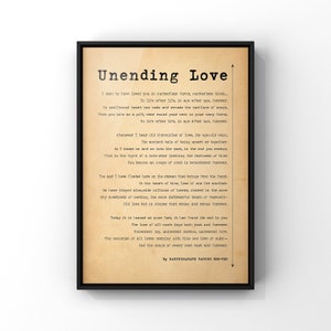 Unending Love by Rabindranath Tagore Poster Print Love Poem Romantic ...
