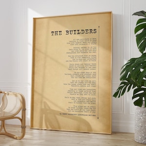 The Builders Poem by Henry Wadsworth Longfellow Poster Print | We Are ...
