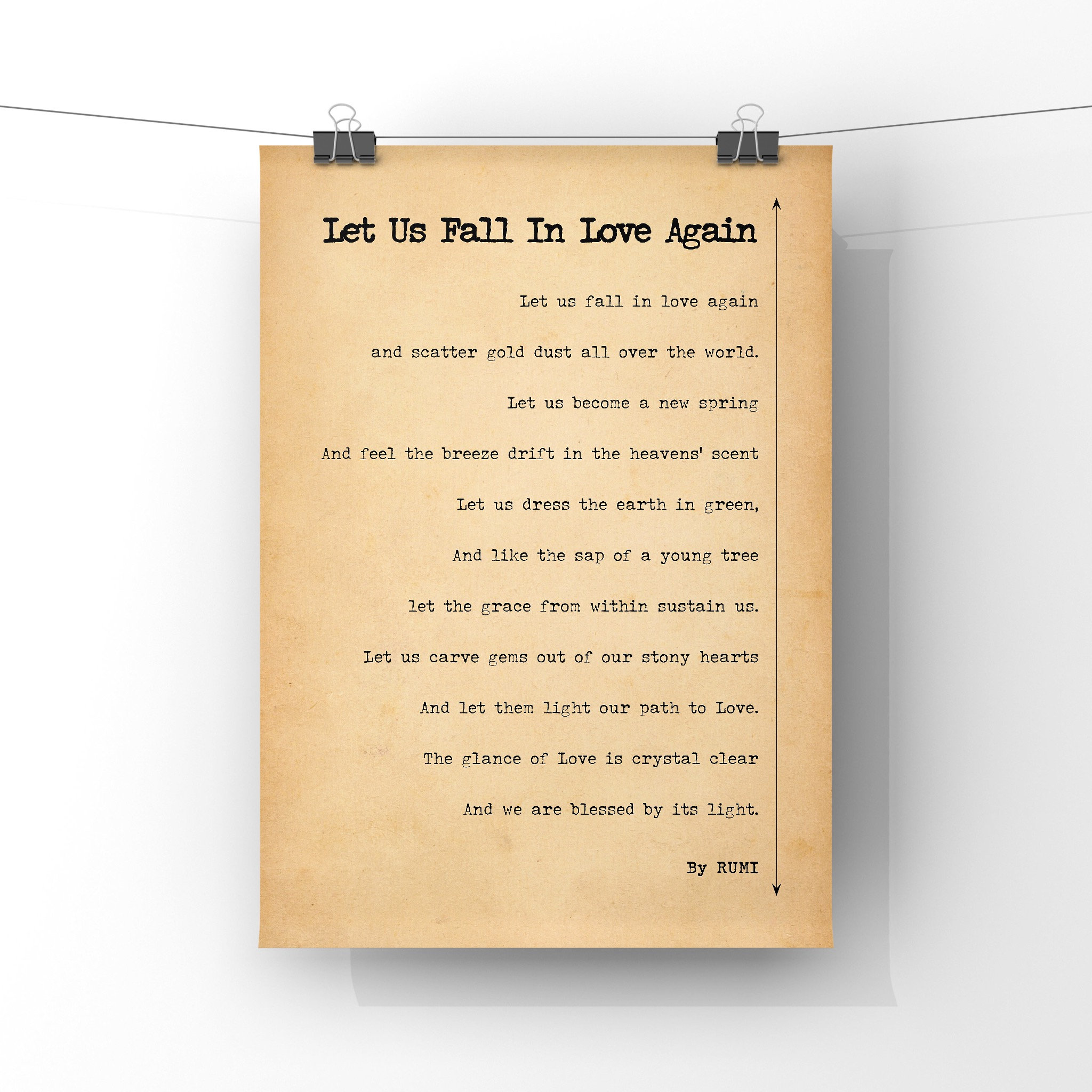 Let Us Fall in Love Again Poem by Rumi Poster Print Love - Etsy