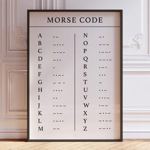 Morse Code Alphabet Chart Poster Print, Sailing Signalling Code Wall ...