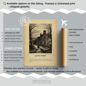 Jane Eyre Print Book Page Quote by Charlotte Bronte Wall Art Poster ...