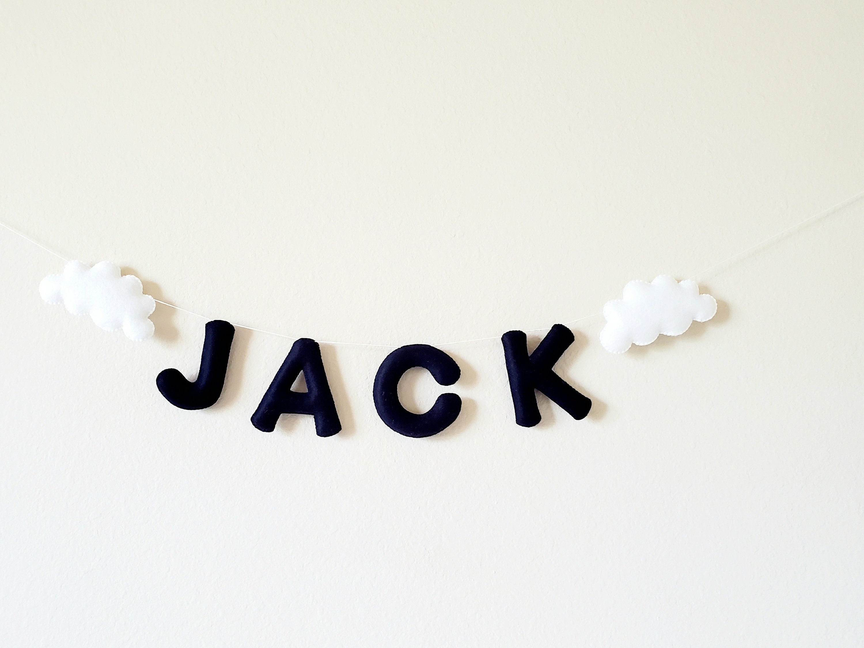 Felt Name Banner Cloud Nursery Decor Personalized Gift | Etsy