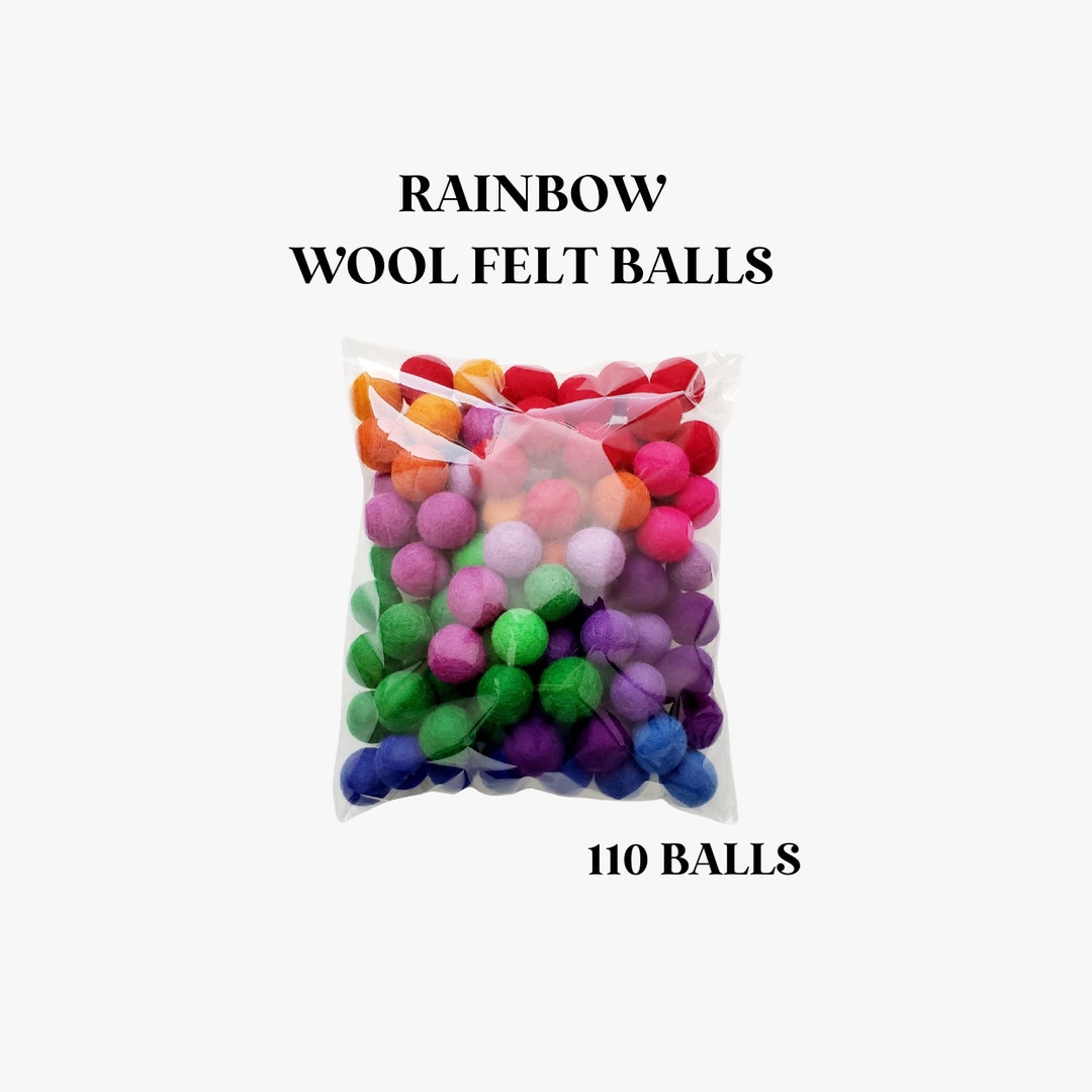 Shop Closing SALE - Felt Balls, Rainbow Felt Balls, 110 Felt Balls, Wool Felt Balls, Felted ...