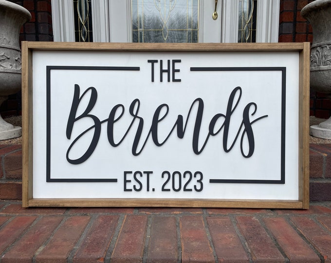 Custom Last Name Sign Home Decor Sign Wedding Sign - Etsy