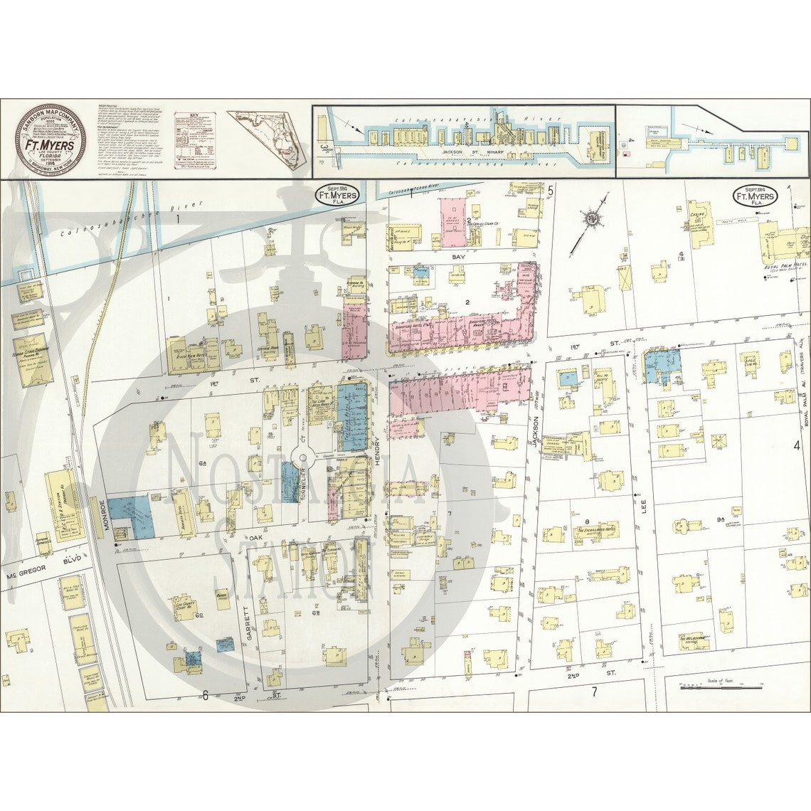 Fort Myers FL Florida 1914 History Map Photo Historic Gators Falcons ...