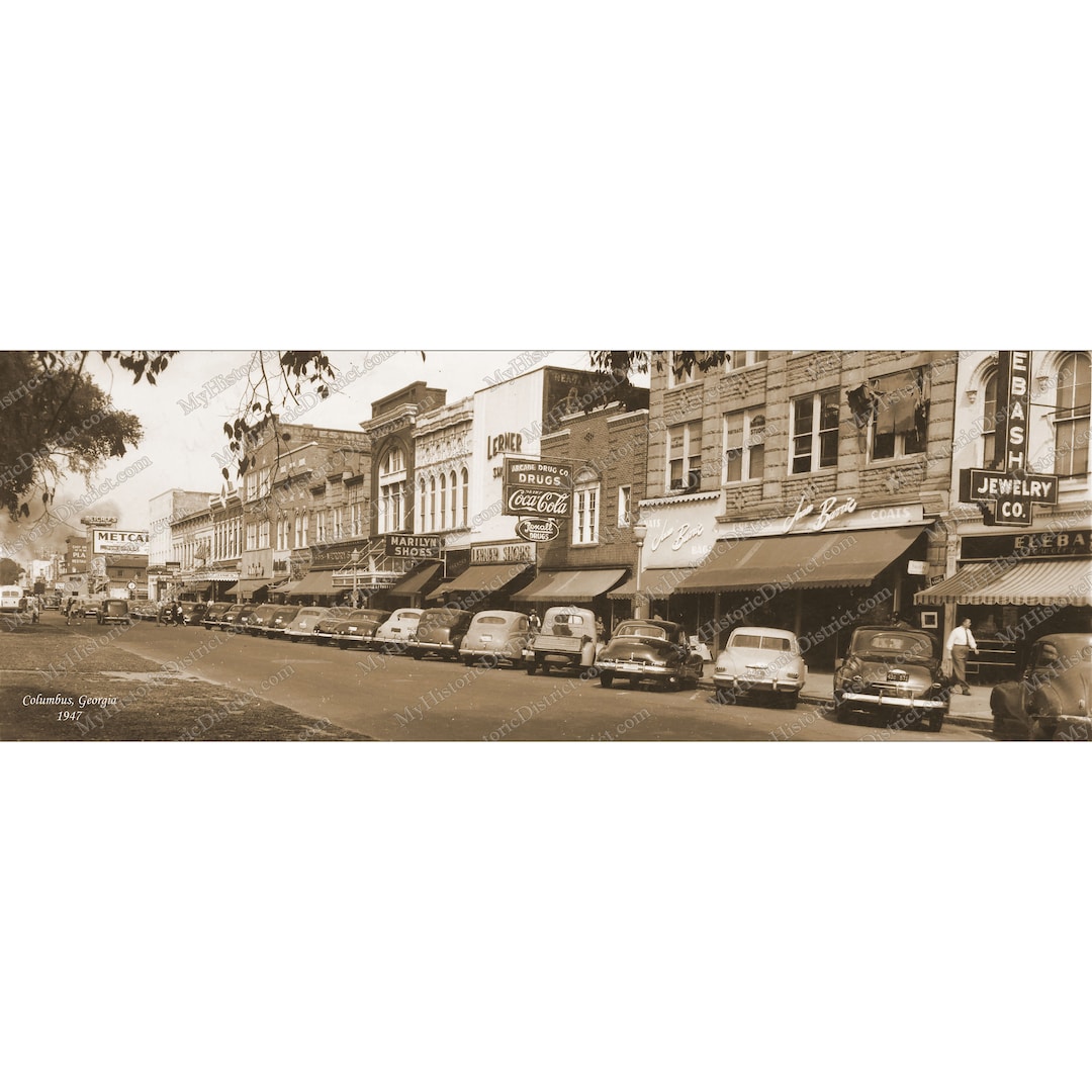 Columbus, GA. Georgia 1947 Panoramic Antique Historic Vintage Photo ...