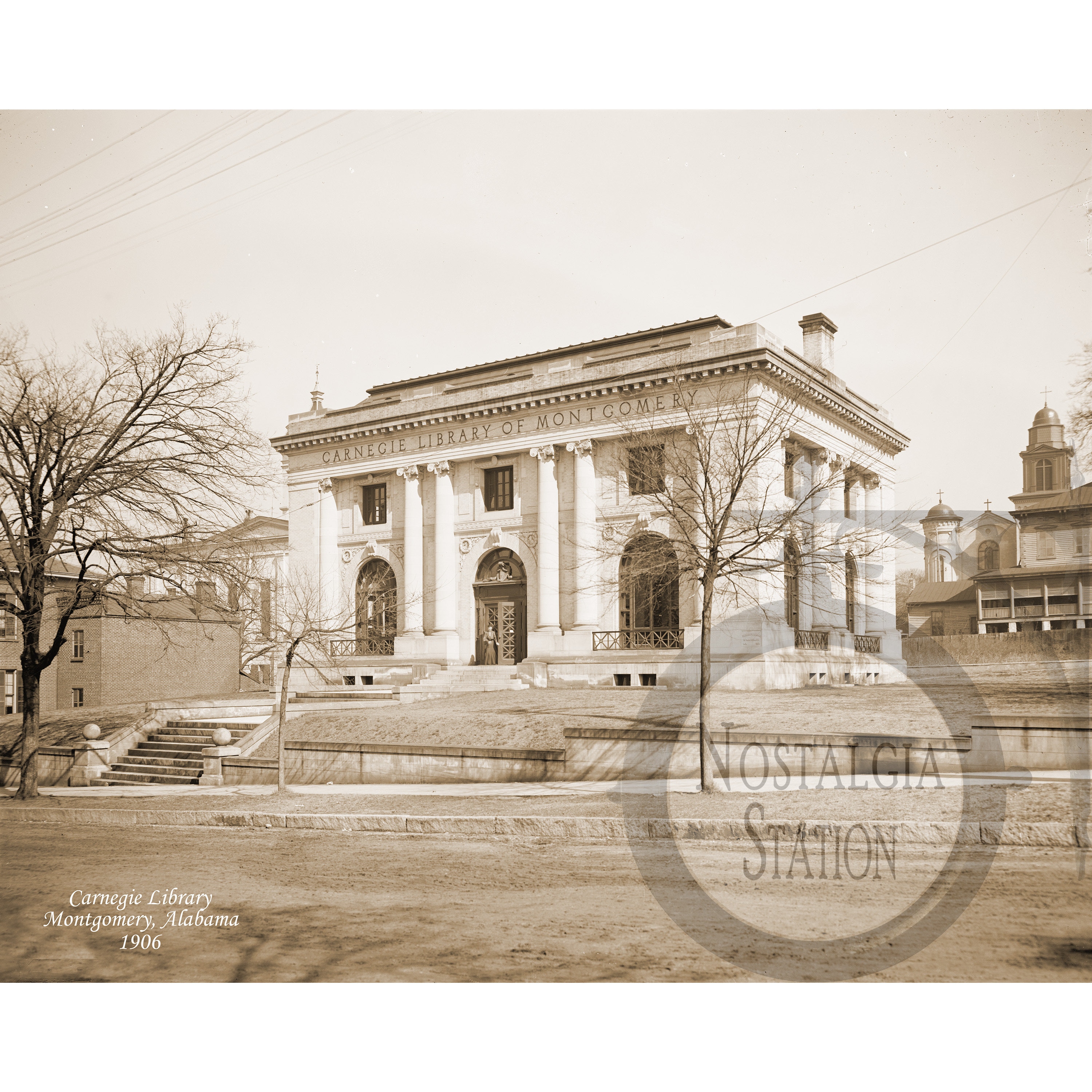 Montgomery, Alabama Carnegie Library 1906 Antique Historic Vintage ...