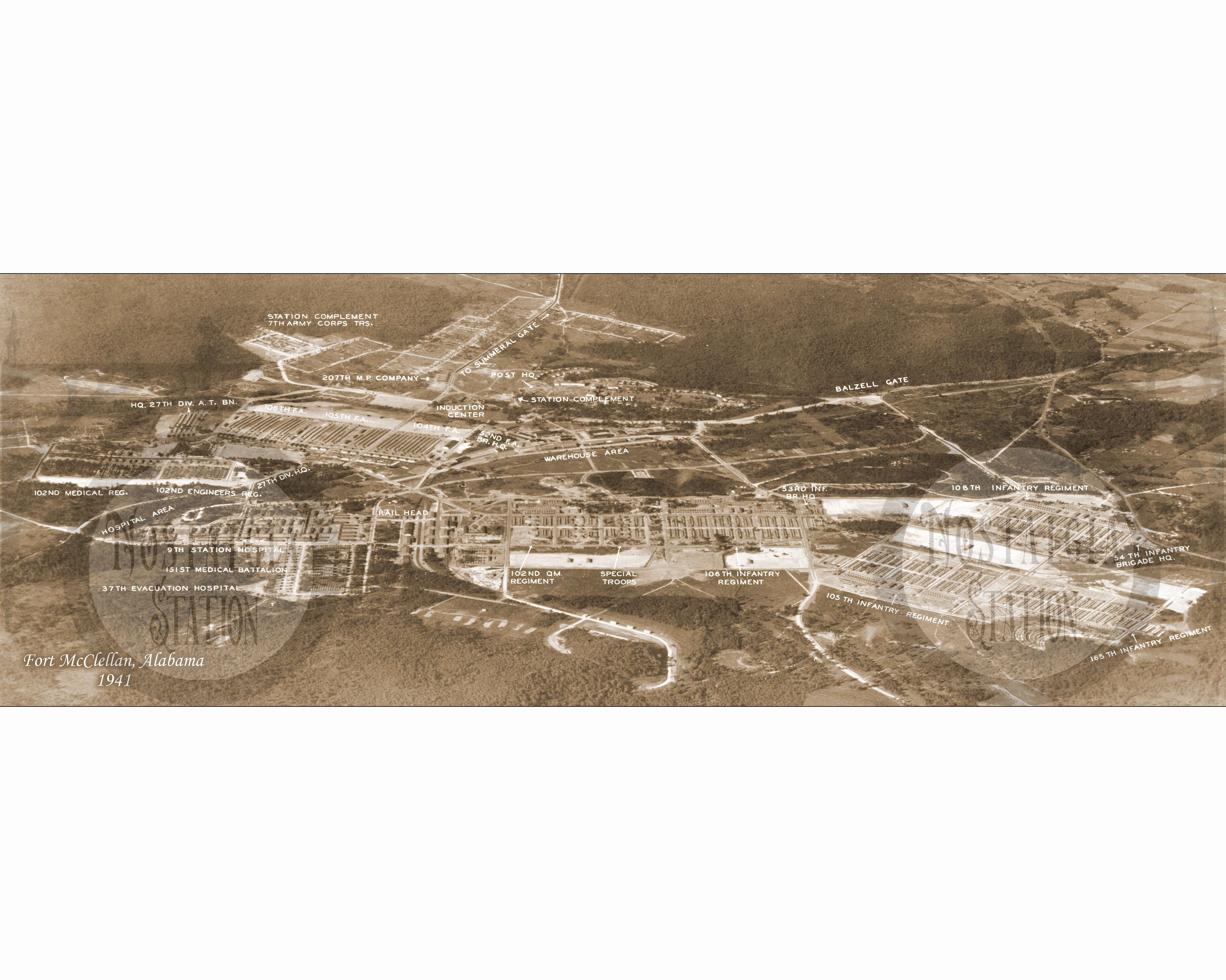 Fort Mcclellan, AL. Anniston Alabama 1941 Antique Historic Vintage ...