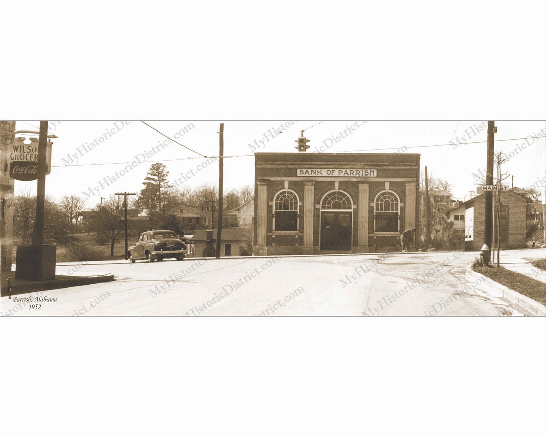 Parrish, AL. Alabama 1952 Antique Historic Vintage Photo Reprint 5x14 ...