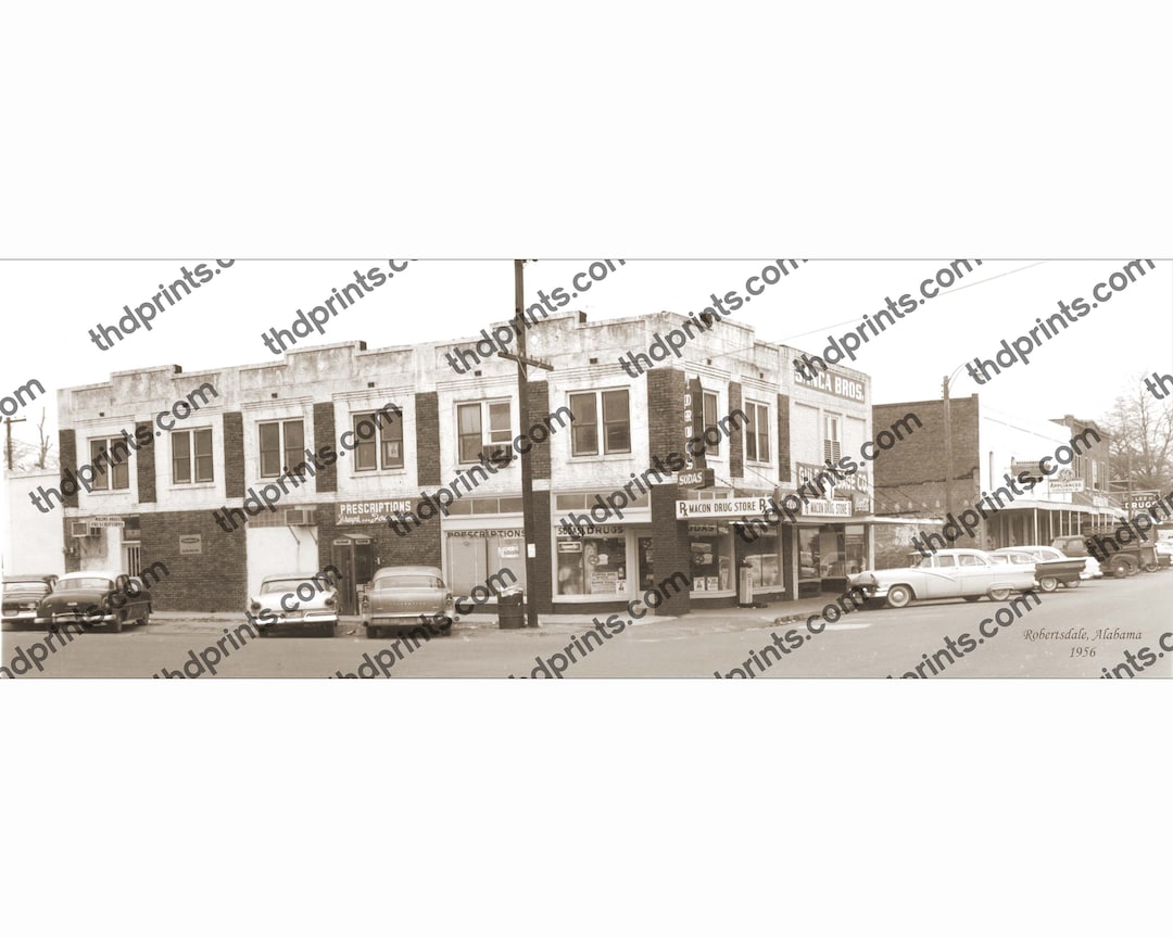 Robertsdale, AL. Alabama 1956 Antique Historic Vintage Photo Reprint ...
