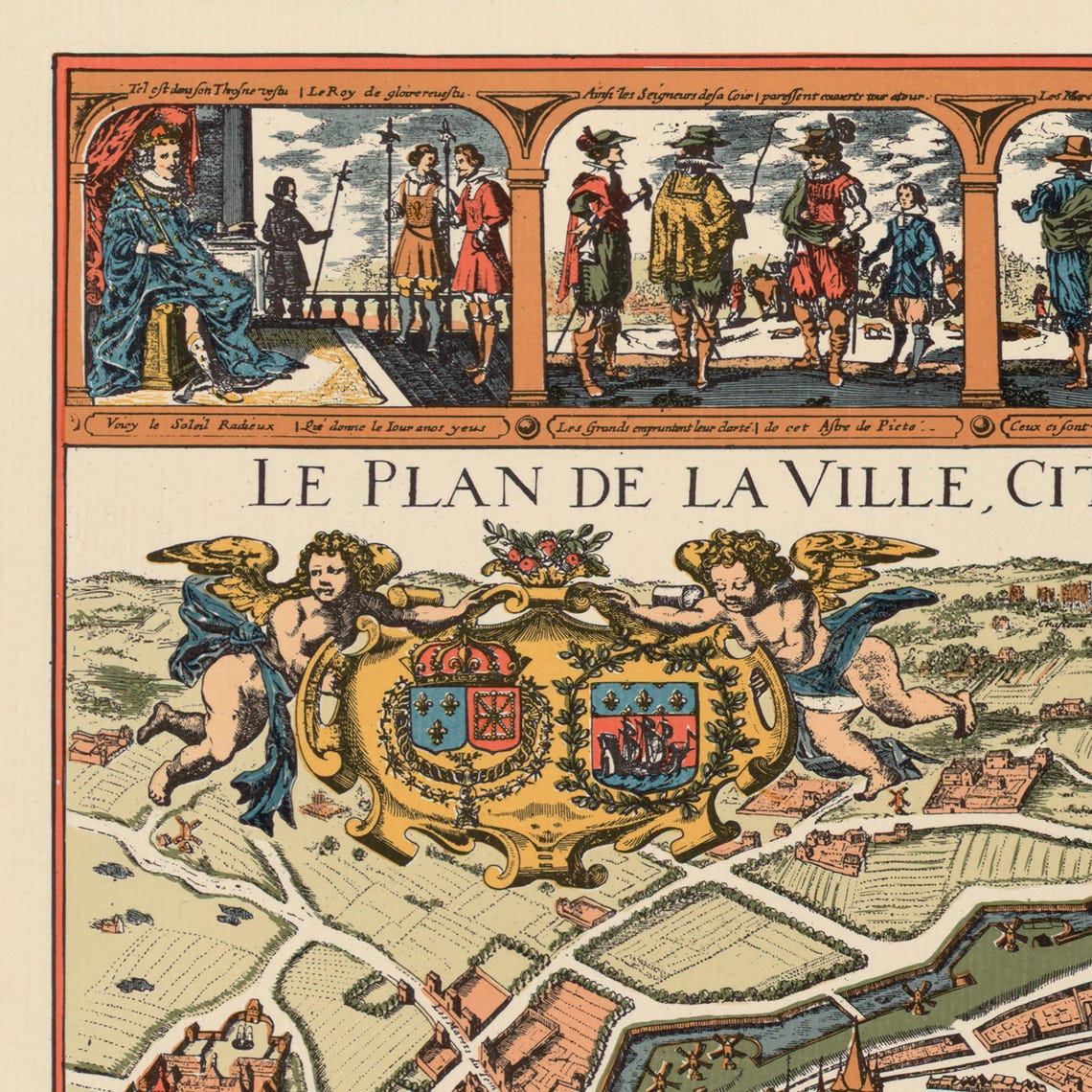 Paris France 1615 Map Antique Vintage Historic History Wall Art Decor ...