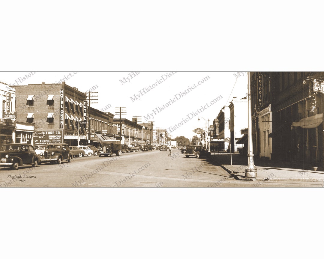 Sheffield, AL. Alabama 1948 Antique Historic Vintage Photo Reprint 5x14 ...
