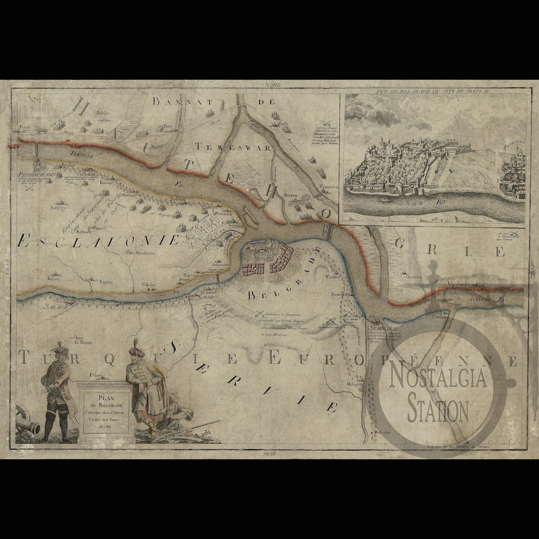 Belgrade Serbia 1739 Serbian Map Antique Historic Vintage Photo ...
