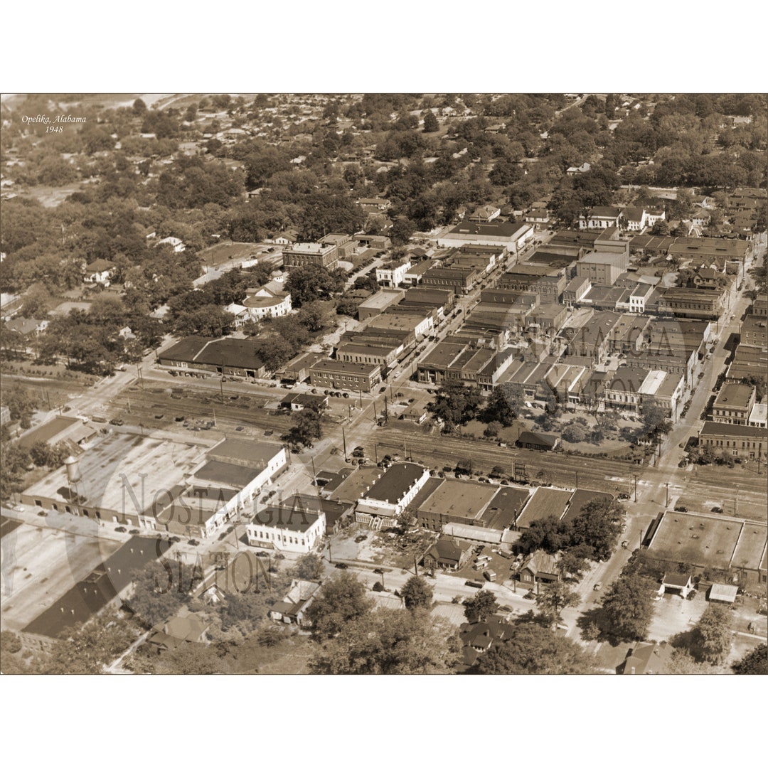 Opelika Alabama 1948 Aerial Photo Historic Vintage Antique Photo Wall ...