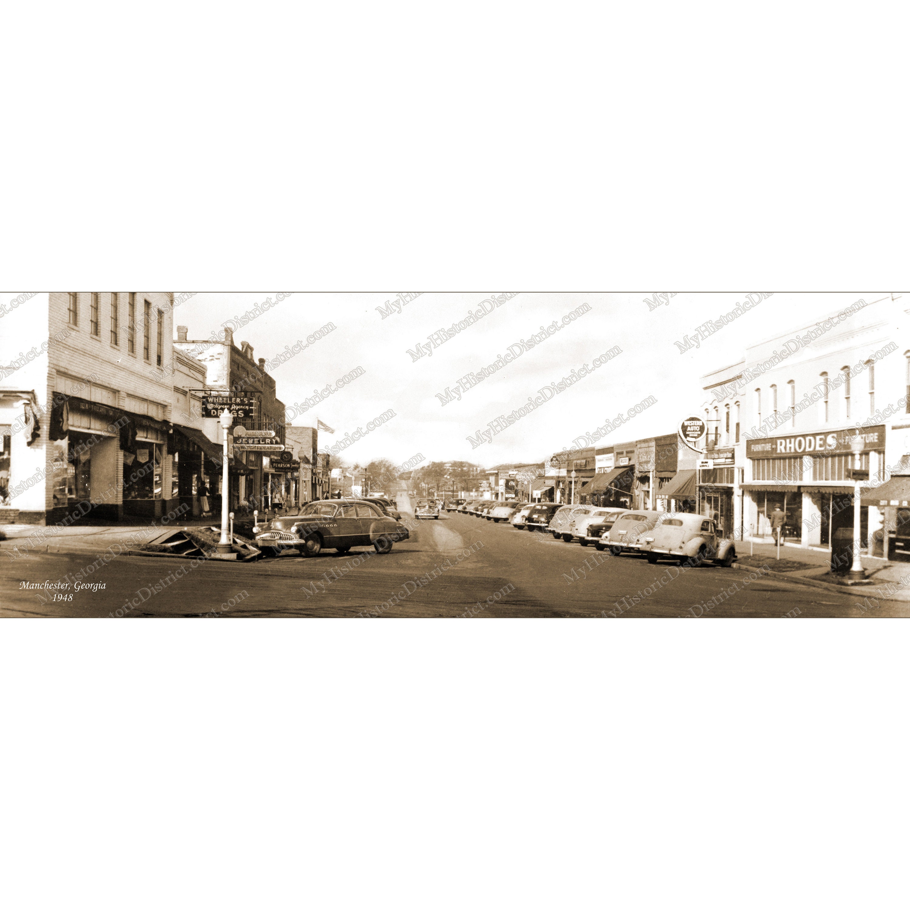Manchester, GA. Georgia 1948 Antique Historic Vintage Photo Wall Decor ...