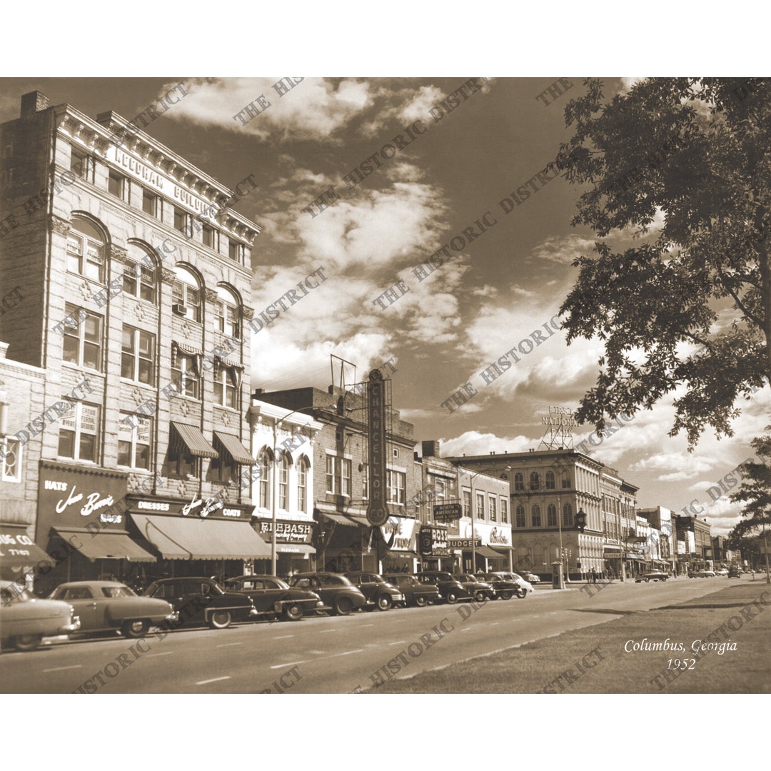 Columbus GA Georgia 1952 Broadway Historic Vintage Photo Wall Art Wall ...