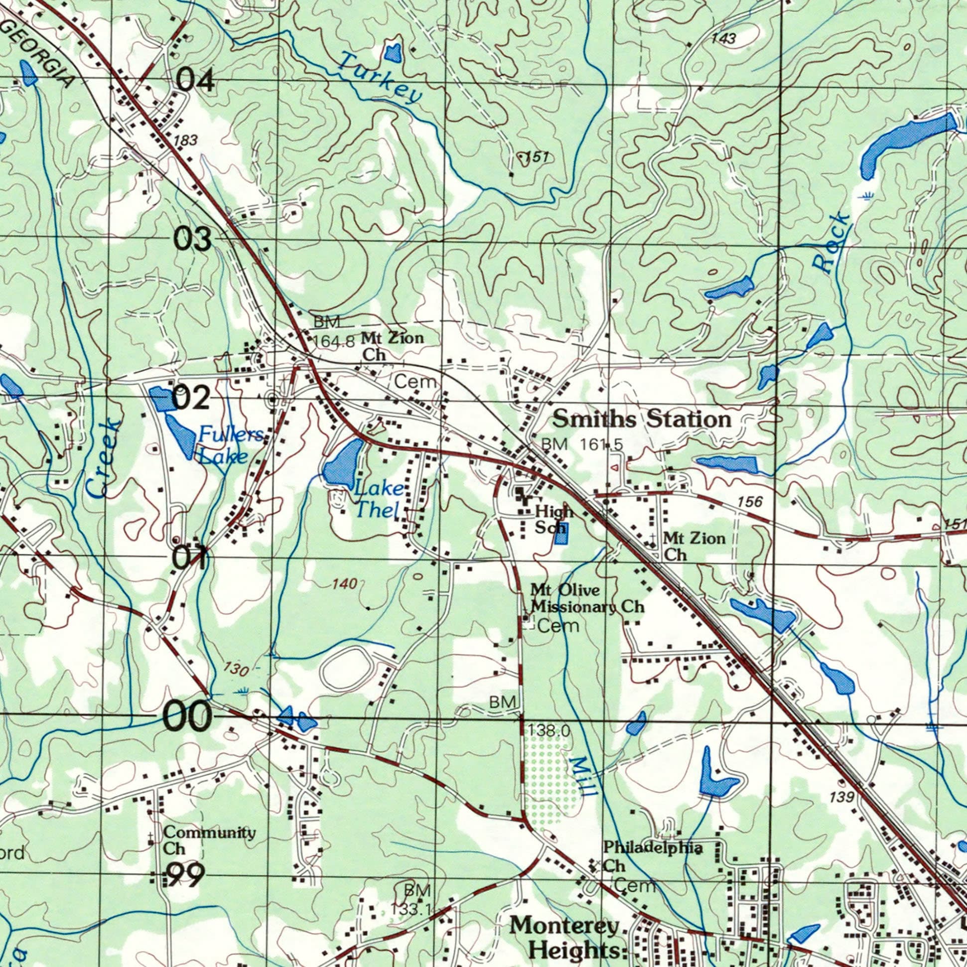 Lake Harding Alabama Topographical Map 1944 Salem Smiths Station Beulah ...