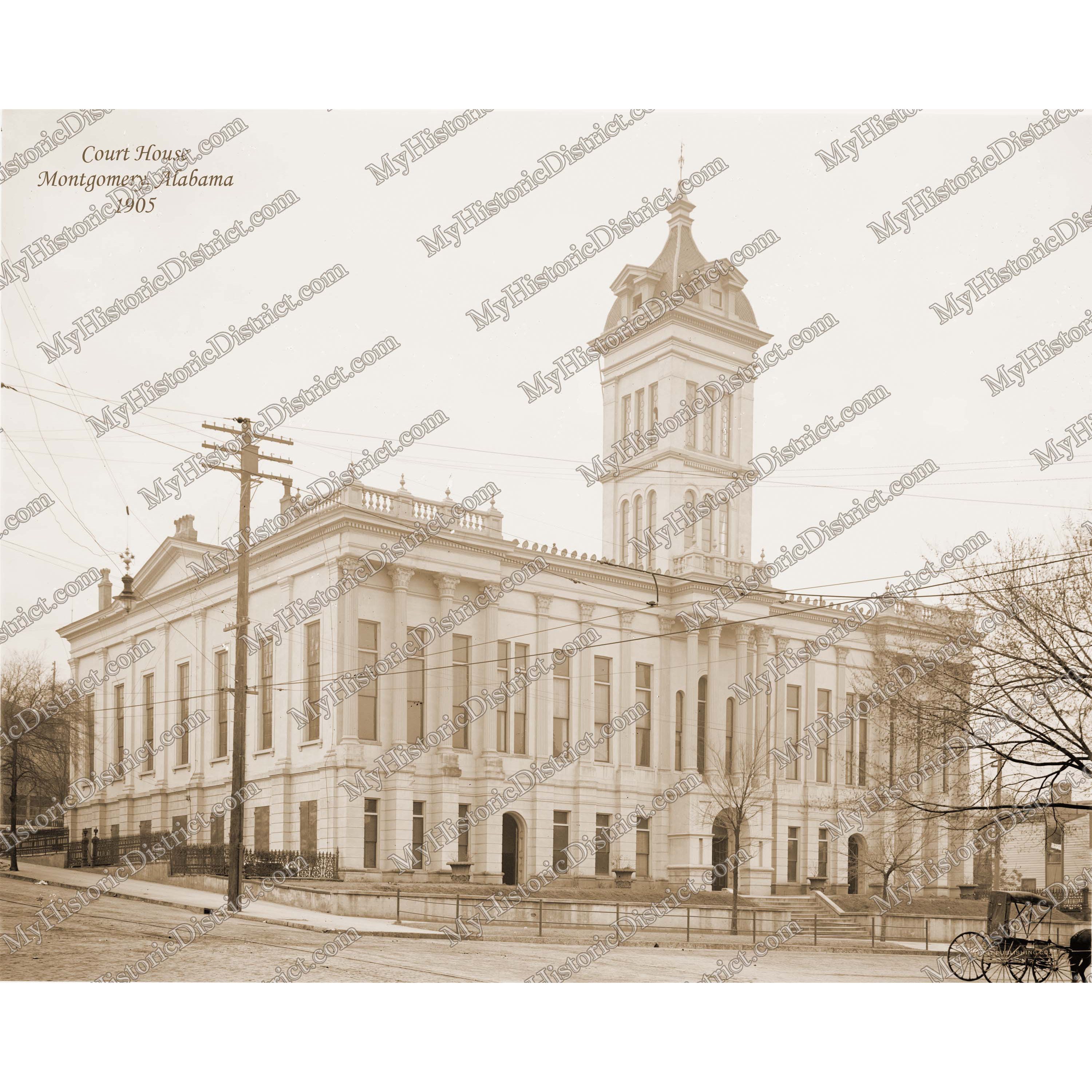 Montgomery, Alabama Courthouse 1905 Antique Historic Vintage Photo ...