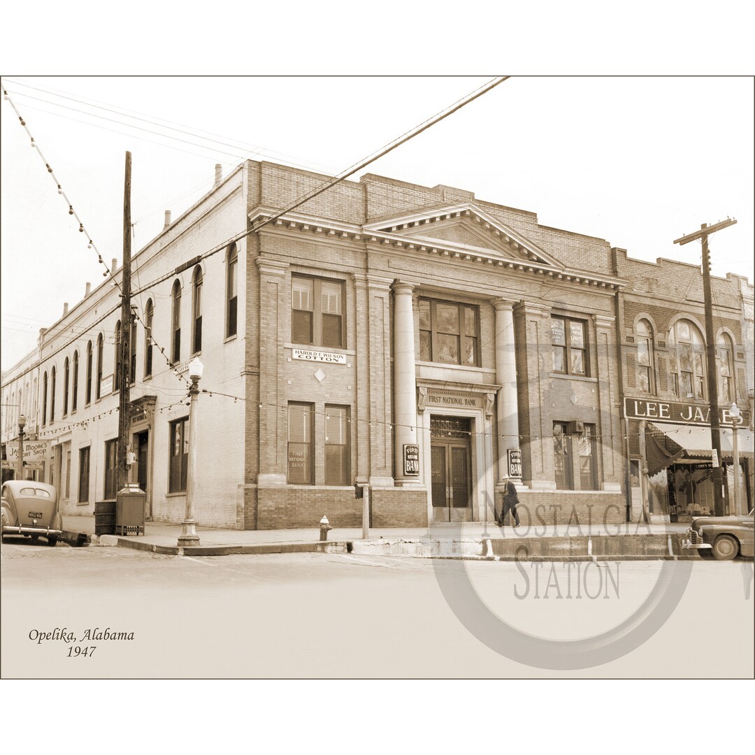 Opelika Alabama 1947 8th Street and Railroad Avenue Historic Vintage ...