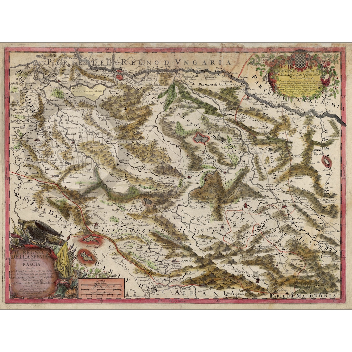 Kingdom of Serbia 1689 Serbian Map Antique Historic Vintage Photo ...