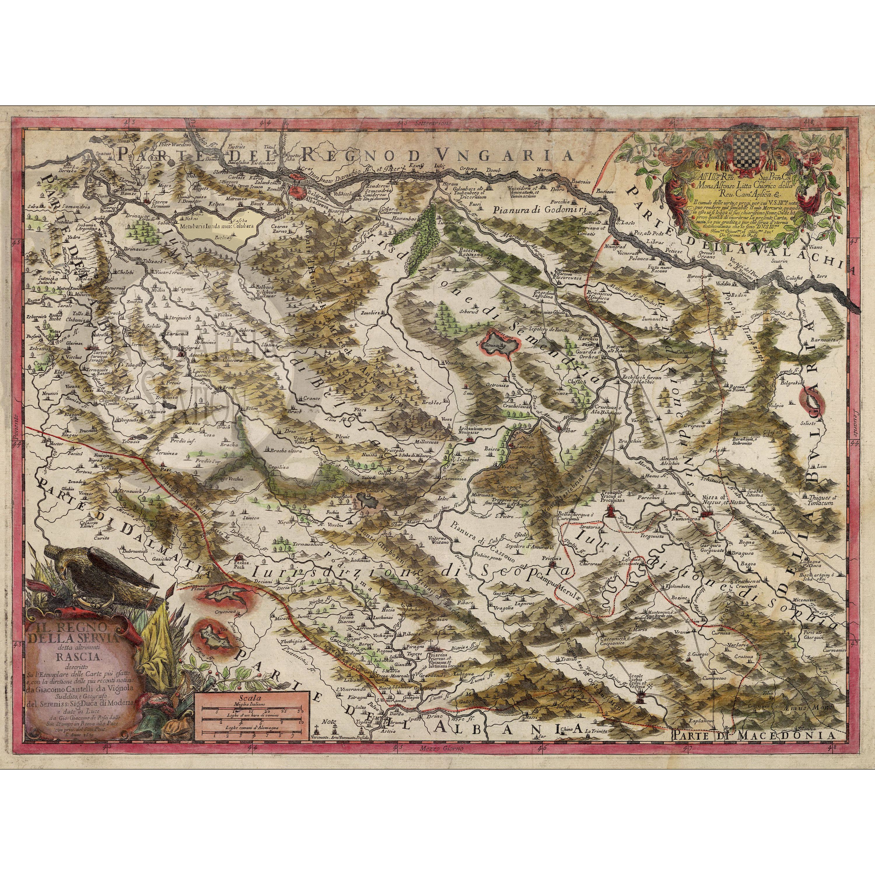Kingdom of Serbia 1689 Serbian Map Antique Historic Vintage Photo ...