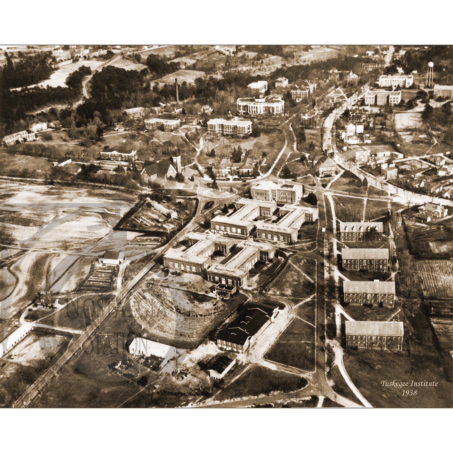 Tuskegee Alabama 1938 University Aerial Historic Vintage Antique Photo ...