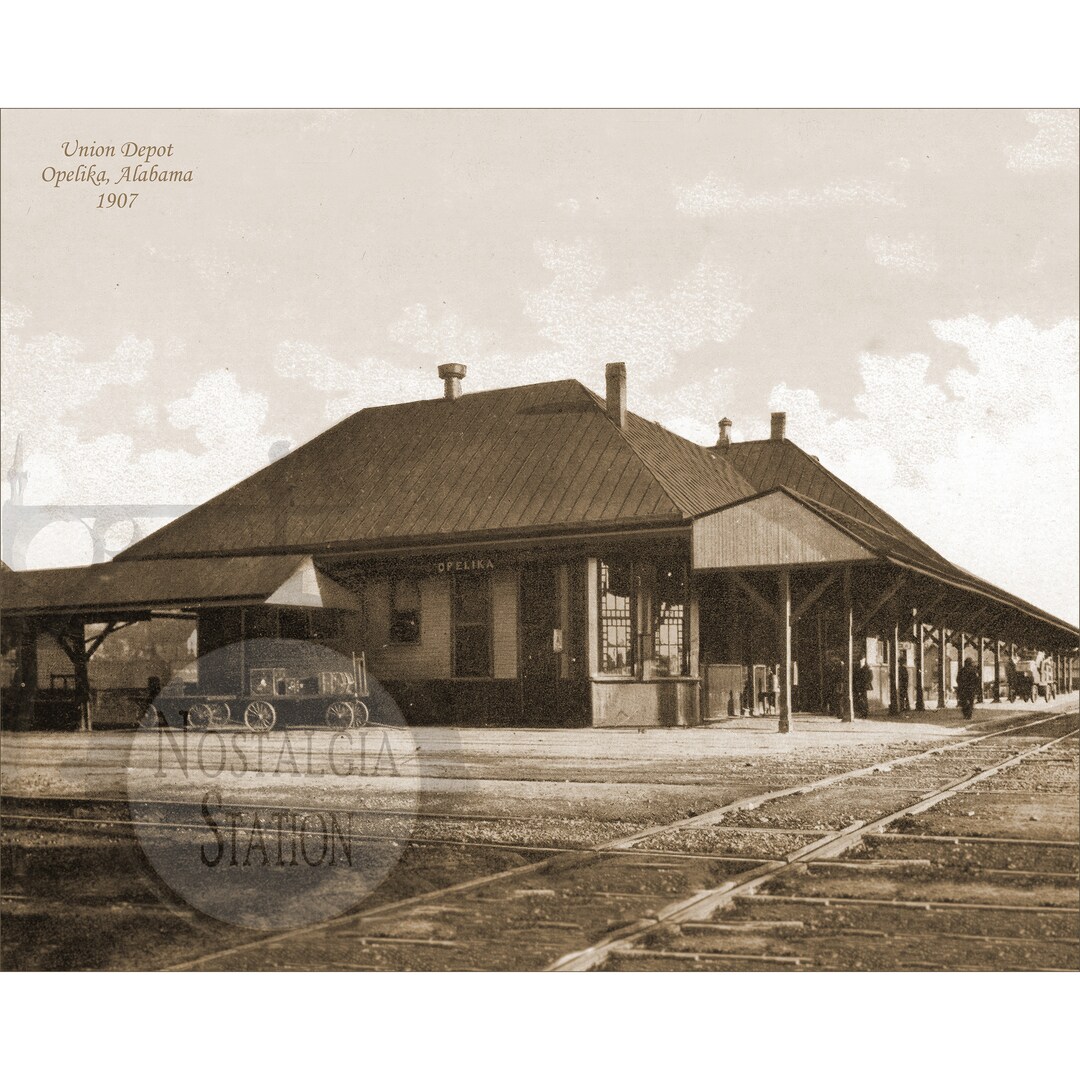 Opelika Alabama 1907 Union Station Train Depot Historic Vintage Antique ...