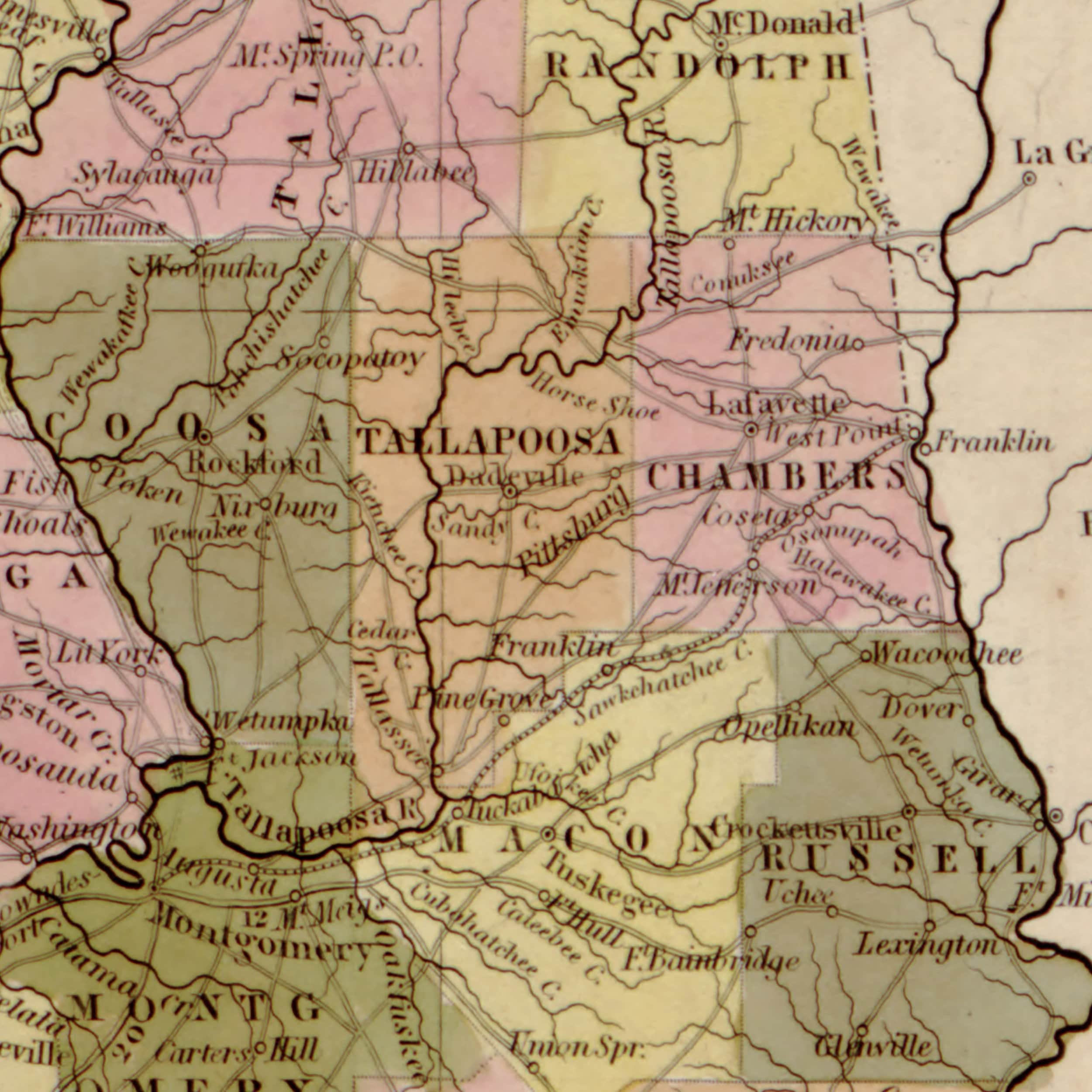 Alabama 1841 Map Antique Historic Vintage Photo American History Wall ...