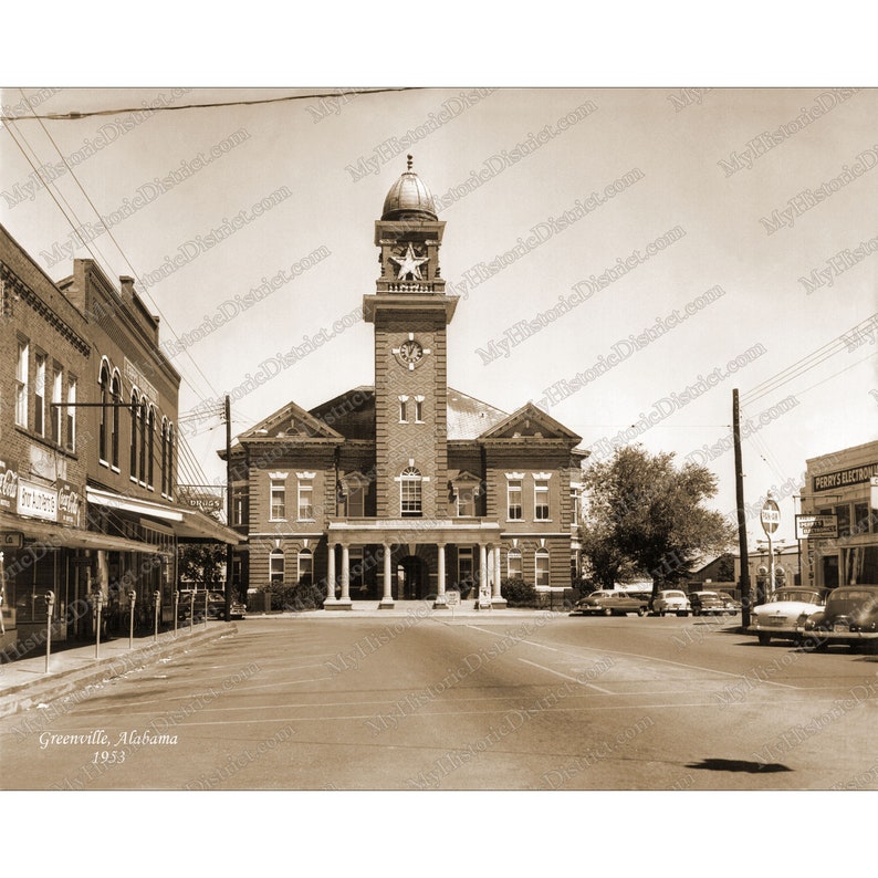 Greenville, AL Alabama 1953 Butler County Antique Historic Vintage ...