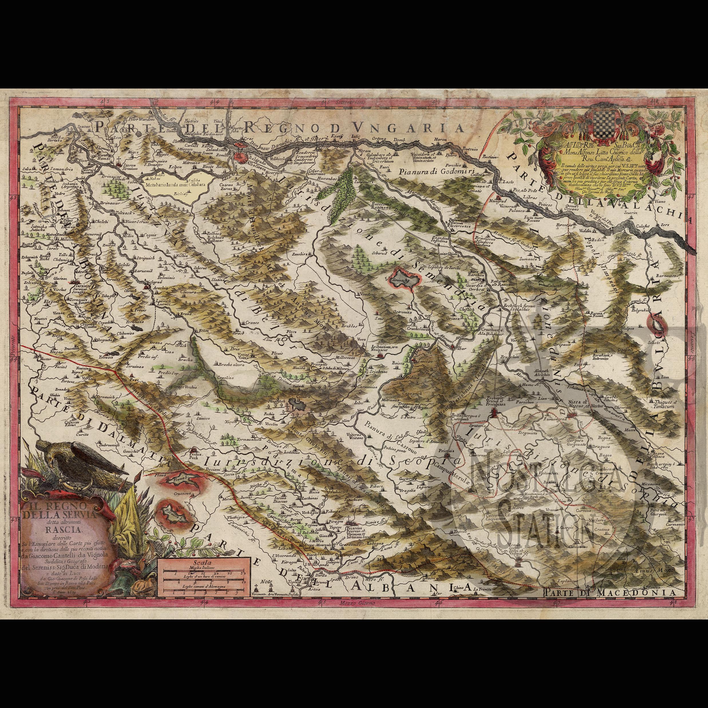 Kingdom of Serbia 1689 Serbian Map Antique Historic Vintage Photo ...