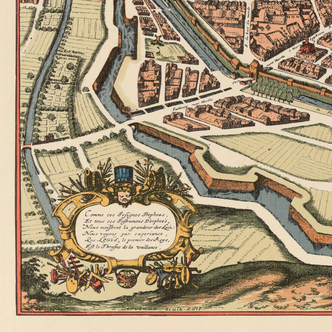 Paris France 1615 Map Antique Vintage Historic History Wall Art Decor ...