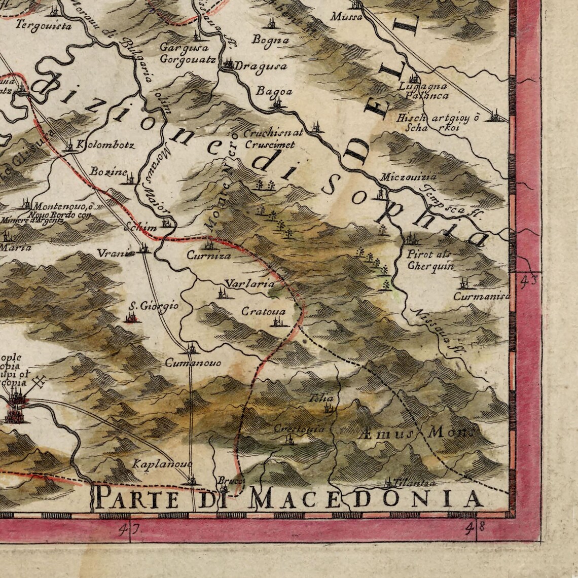 Kingdom of Serbia 1689 Serbian Map Antique Historic Vintage Photo ...