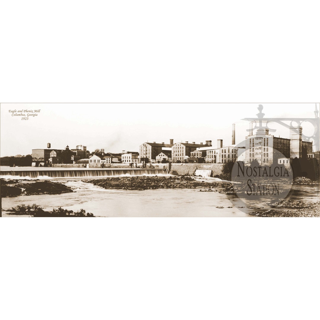 Columbus, GA. Georgia 1923 Eagle & Phenix Panoramic Antique Historic ...
