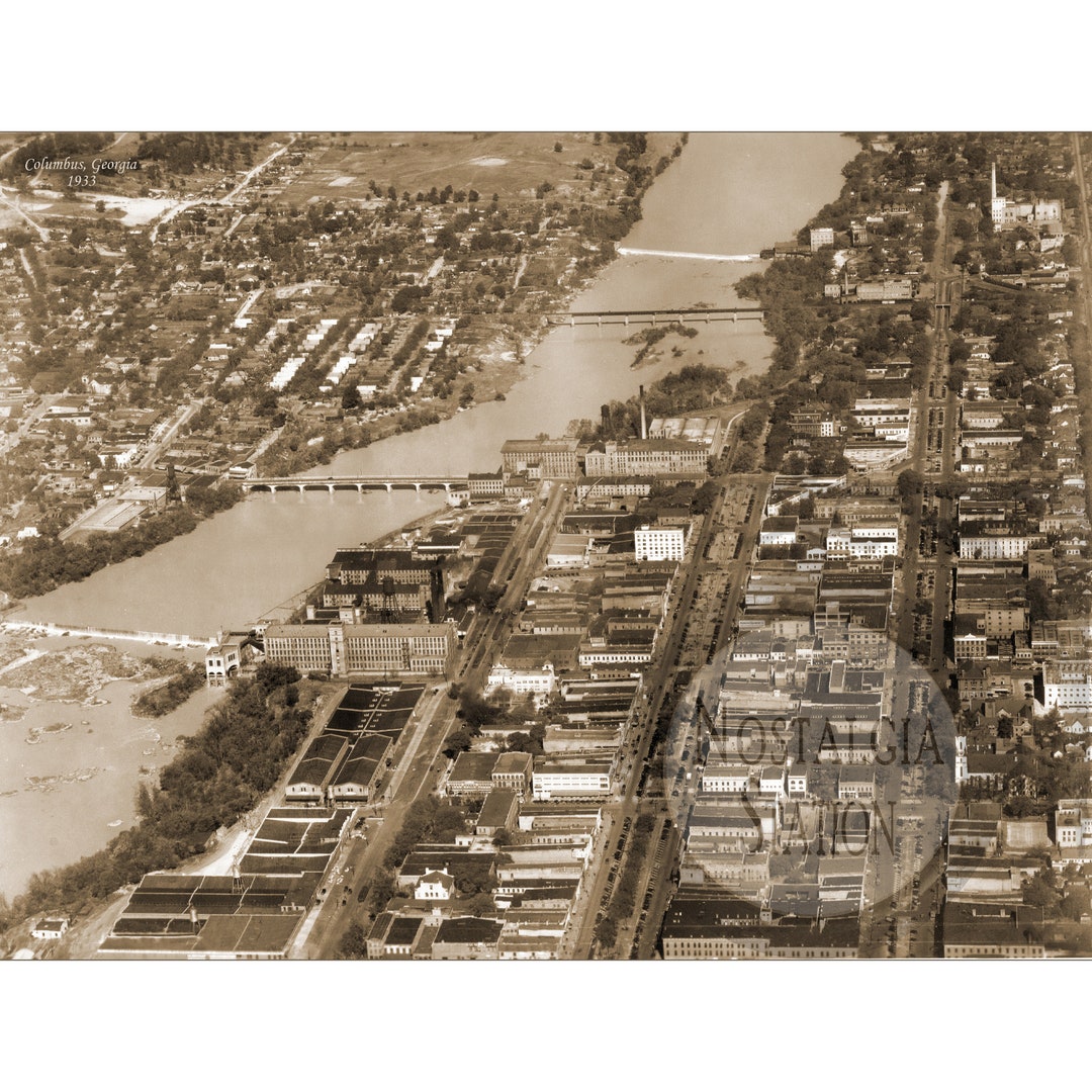 Columbus GA Georgia 1933 Aerial Historic Vintage Photo Wall Art Wall ...