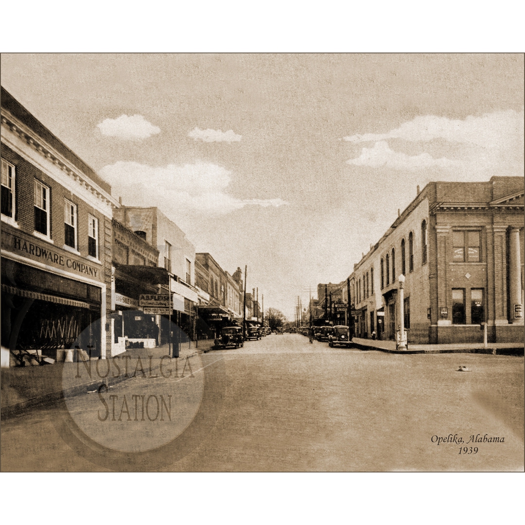 Opelika Alabama 1939 8th Street Photo Historic Vintage Antique Photo ...