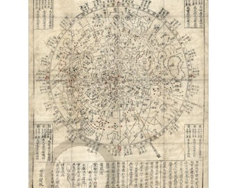 Celestial Bodies Map 1660 Antique Historic Vintage Photo Celestial ...