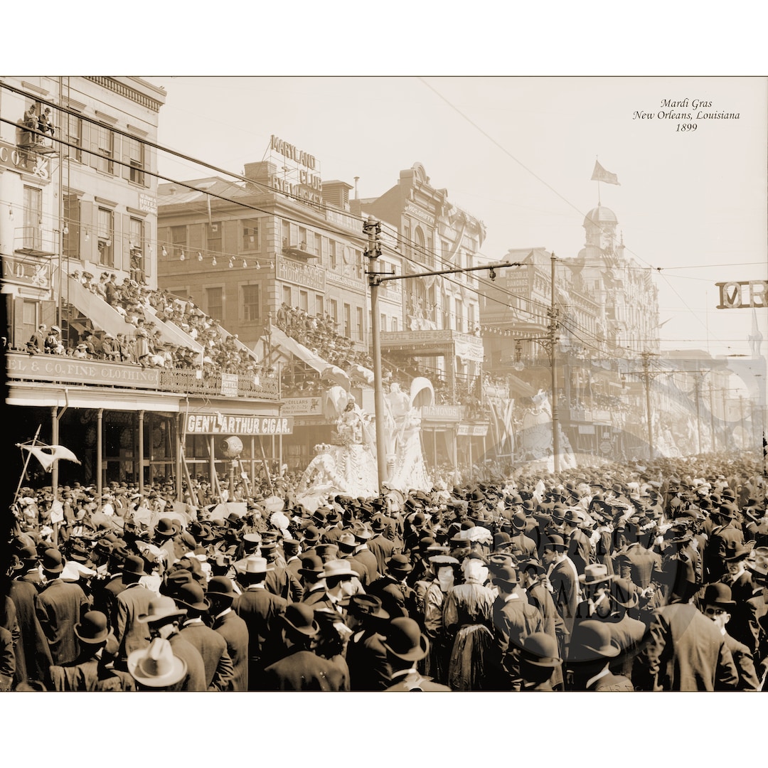 New Orleans Louisiana 1899 Mardi Gras Historic Vintage Photo Tulane LSU ...
