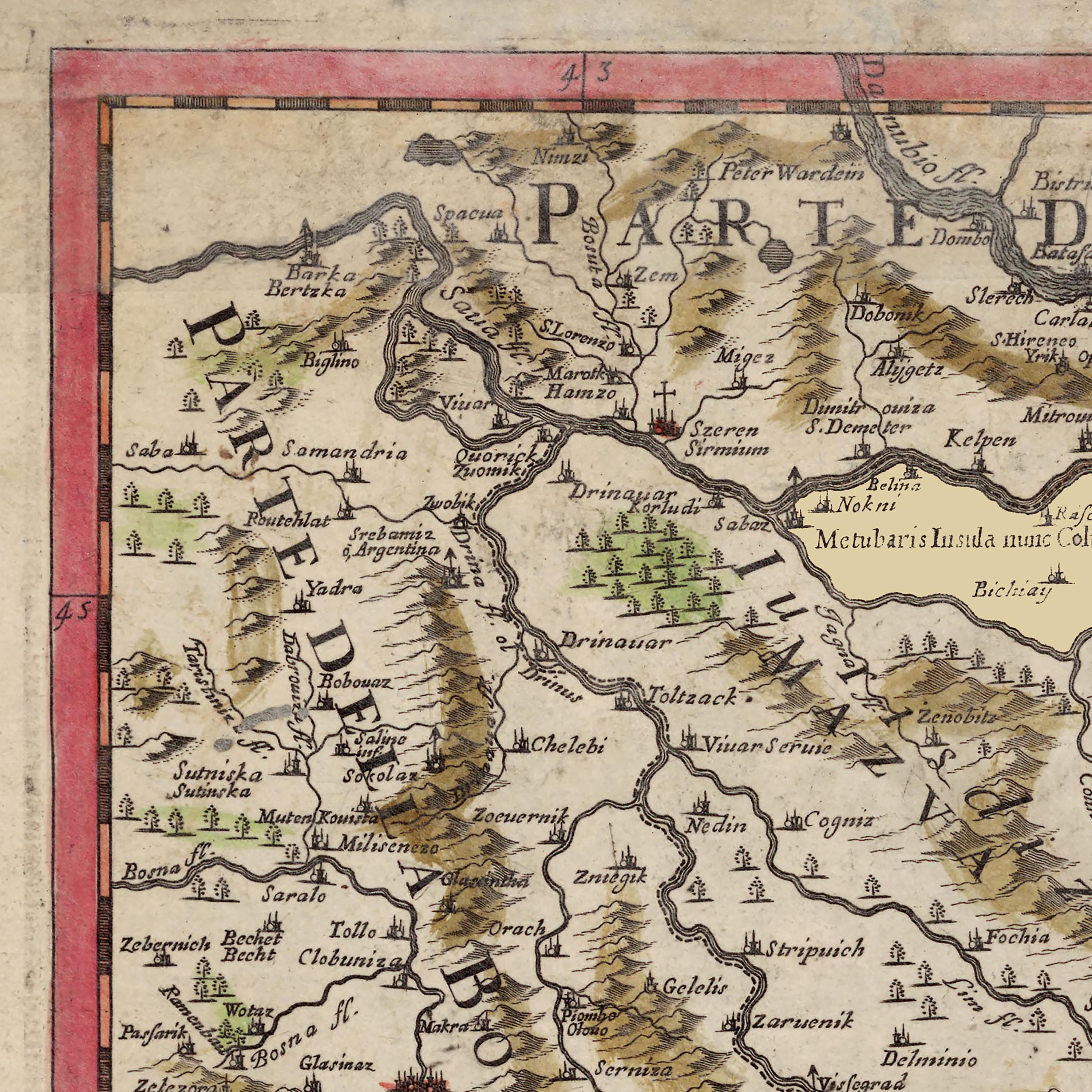Kingdom of Serbia 1689 Serbian Map Antique Historic Vintage Photo ...