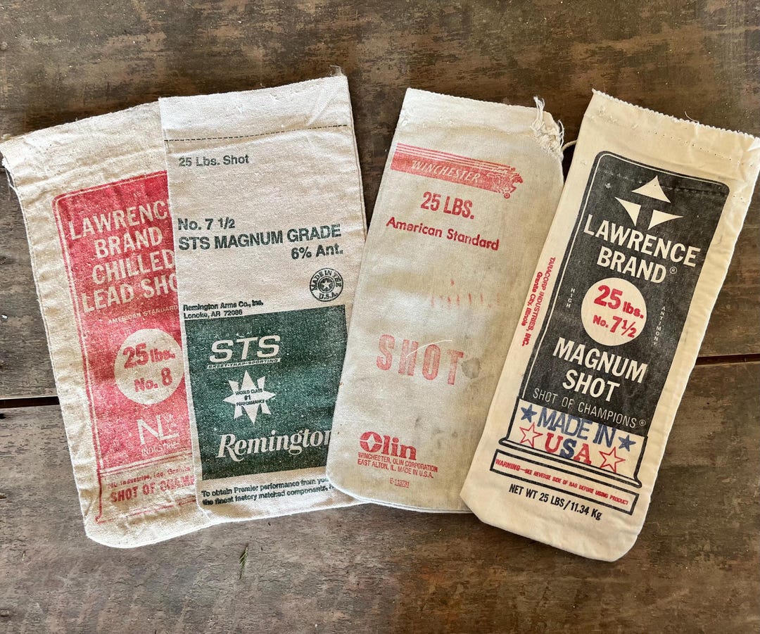 Vintage Lead Shot Bags-collection of 4 washed and Pressed - Etsy