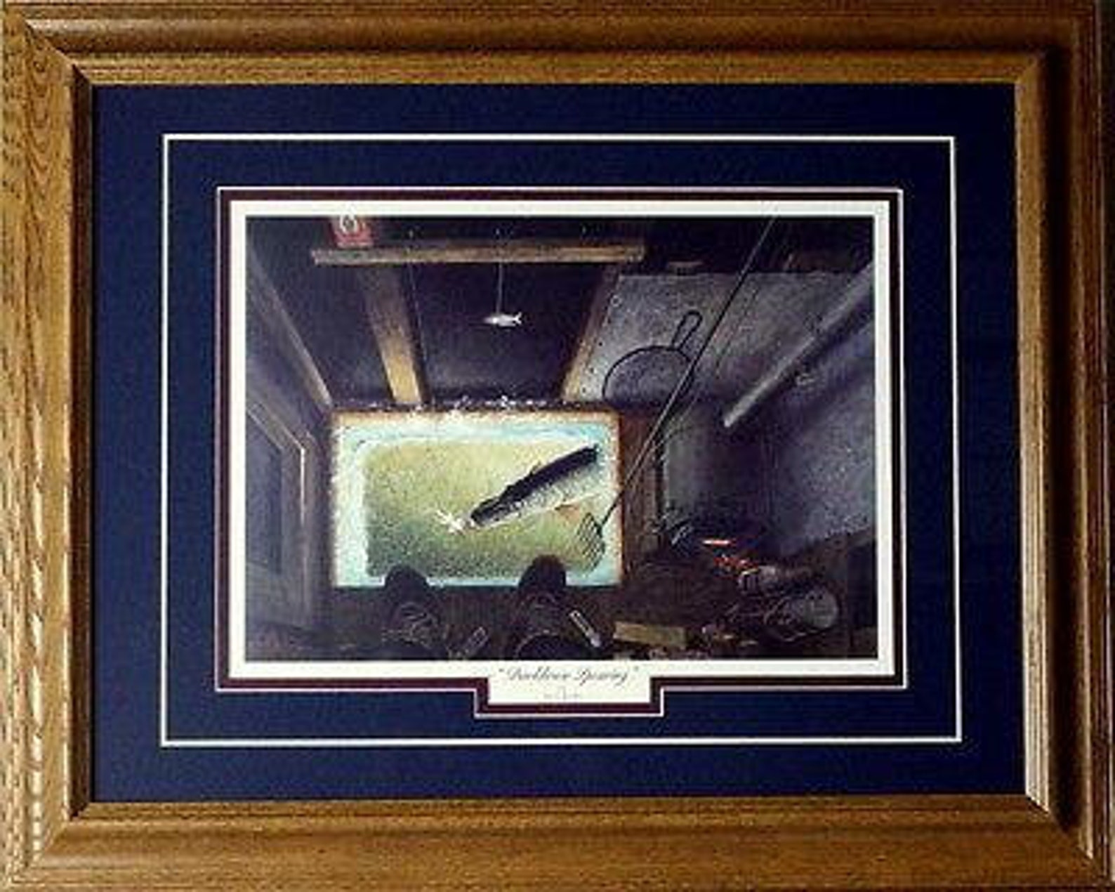 Les Kouba Darkhouse Spearing Print-framed 21 X 17 - Etsy