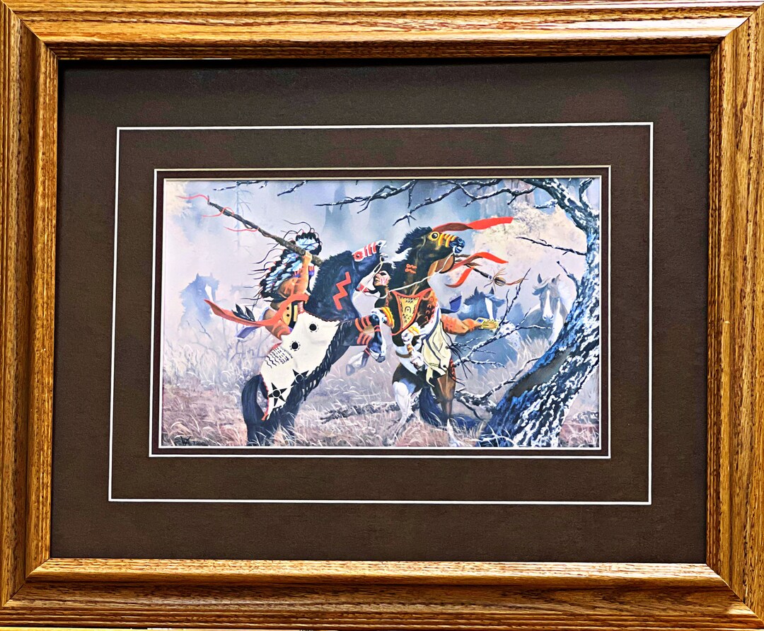Ray Whitson Framed Native American Art Print TWO INDIANS (21"x17") - Etsy