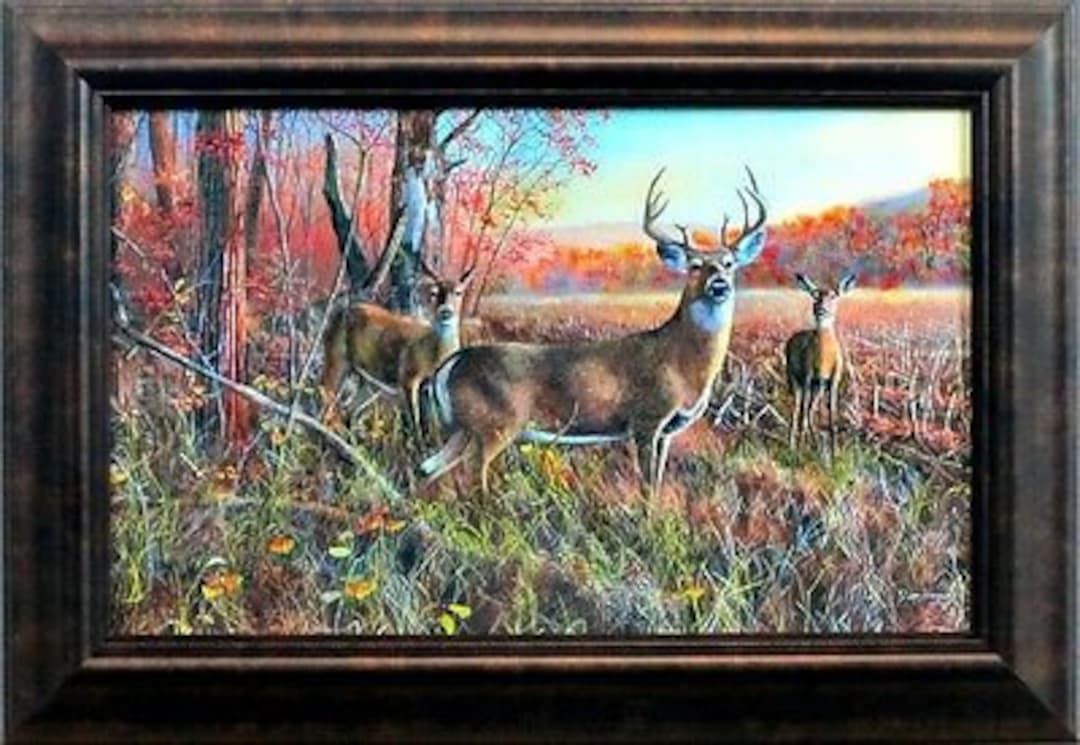Jim Hansel the Gathering Deer Art Print-framed 14.75 X 10 - Etsy