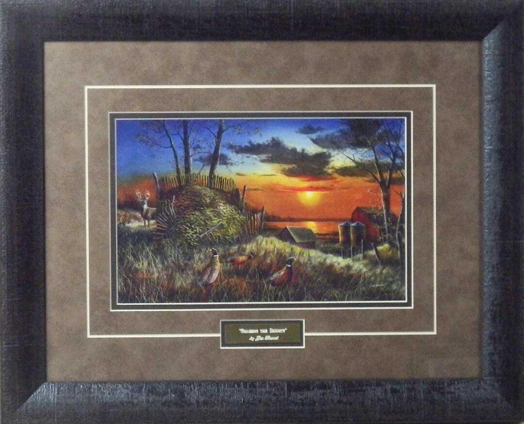 Jim Hansel "sharing the Bounty" Deer Pheasant Print-framed 21" X 17" - Etsy