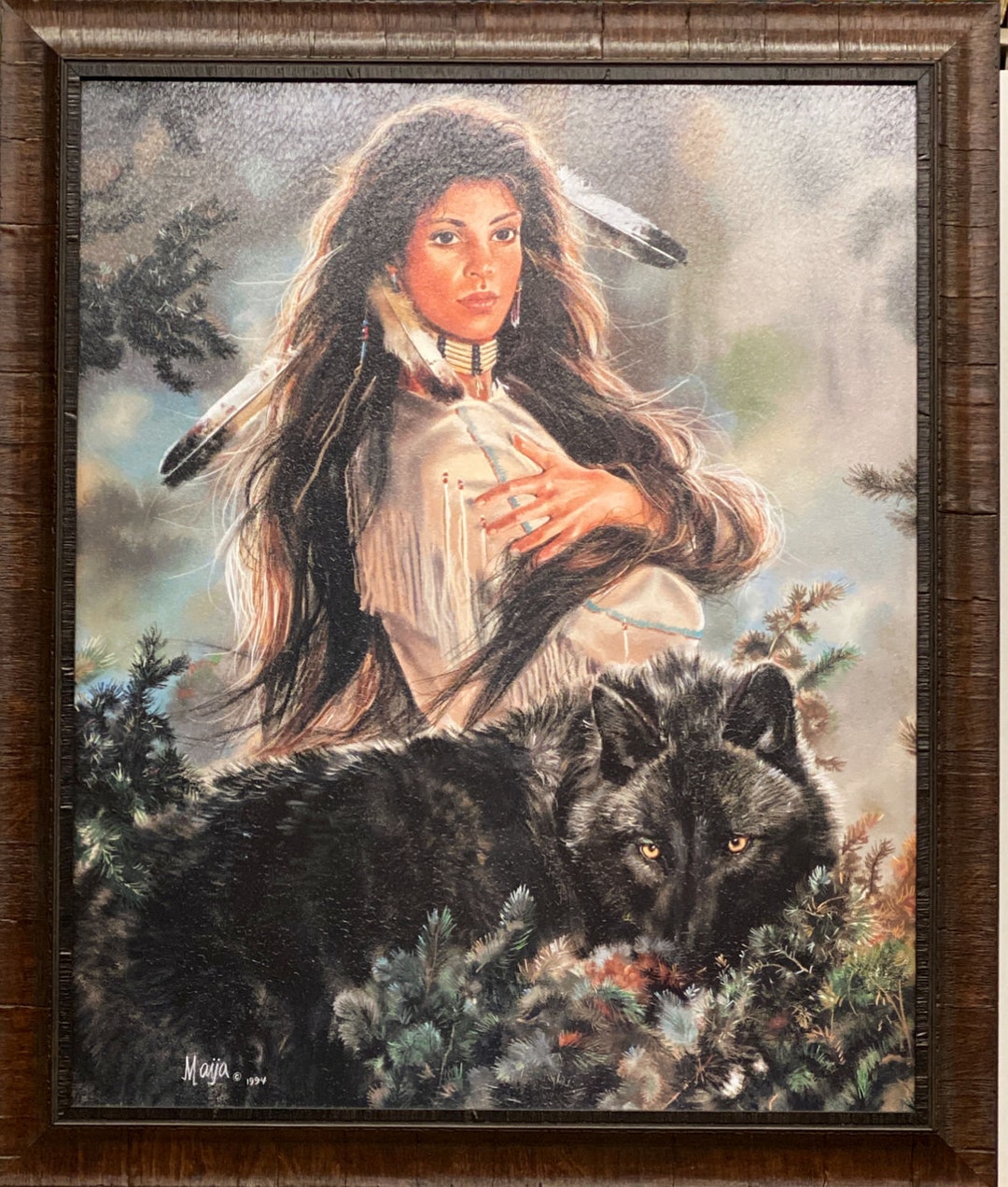 Maija Black Magic Wolf Art Print-framed 24 X 29 - Etsy