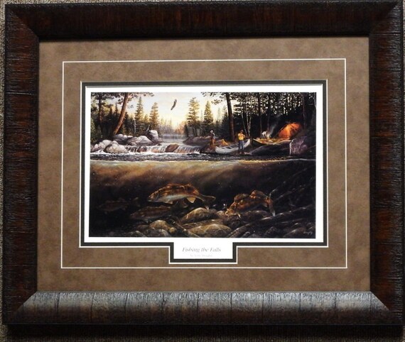 Terry Doughty Fishing the Falls Art Print Framed 21 X - Etsy