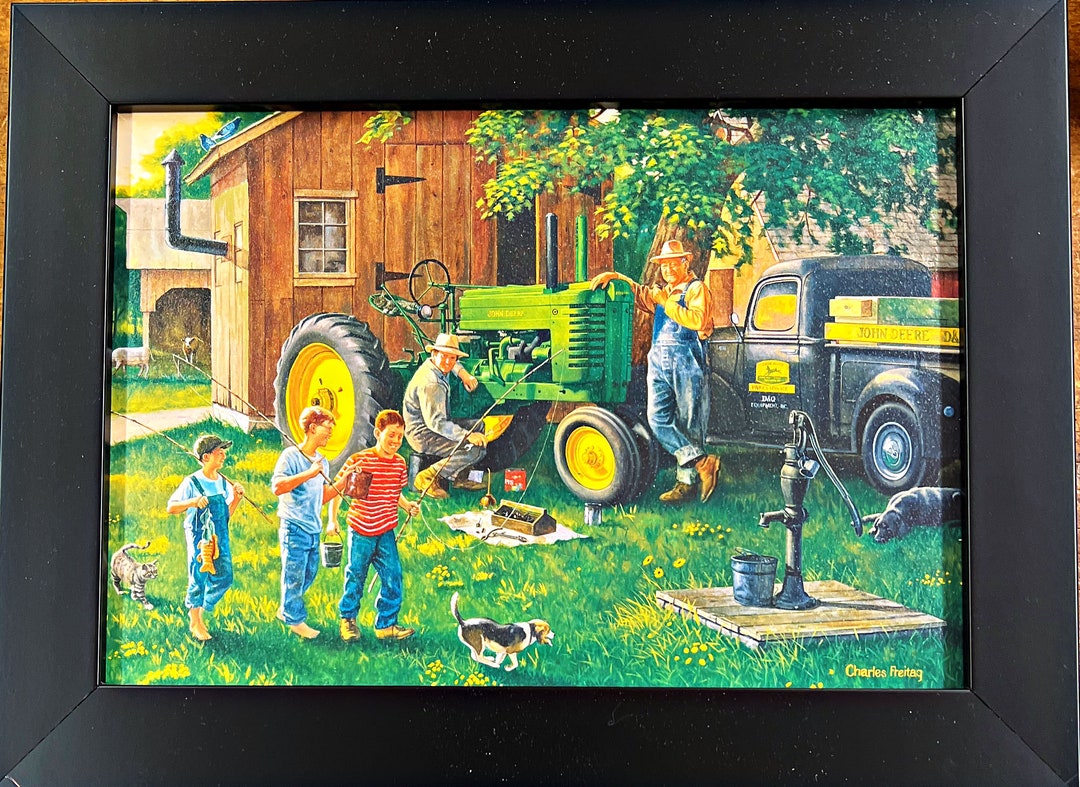 Charles Freitag Old Time Service Tractor Farm Art Print-framed 12 X 9 ...