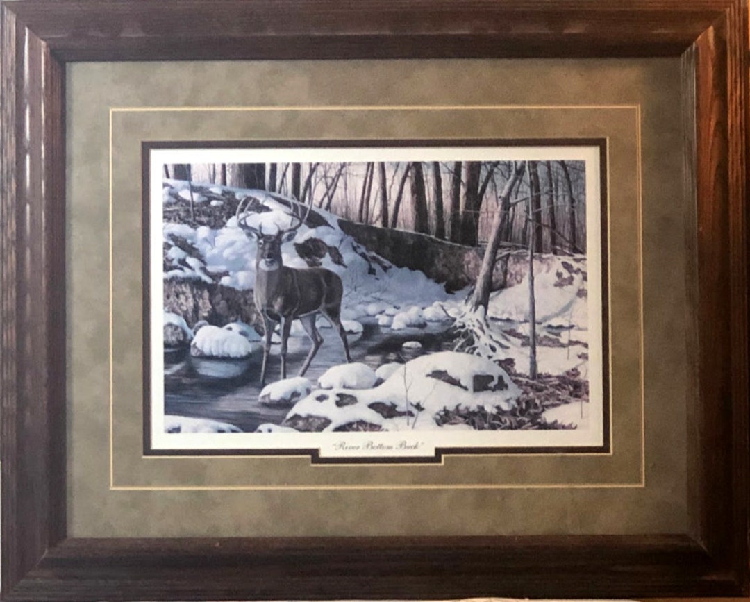 Jim Hansel River Bottom Buck- Framed - 21"x17" Framed Open Edition Art ...
