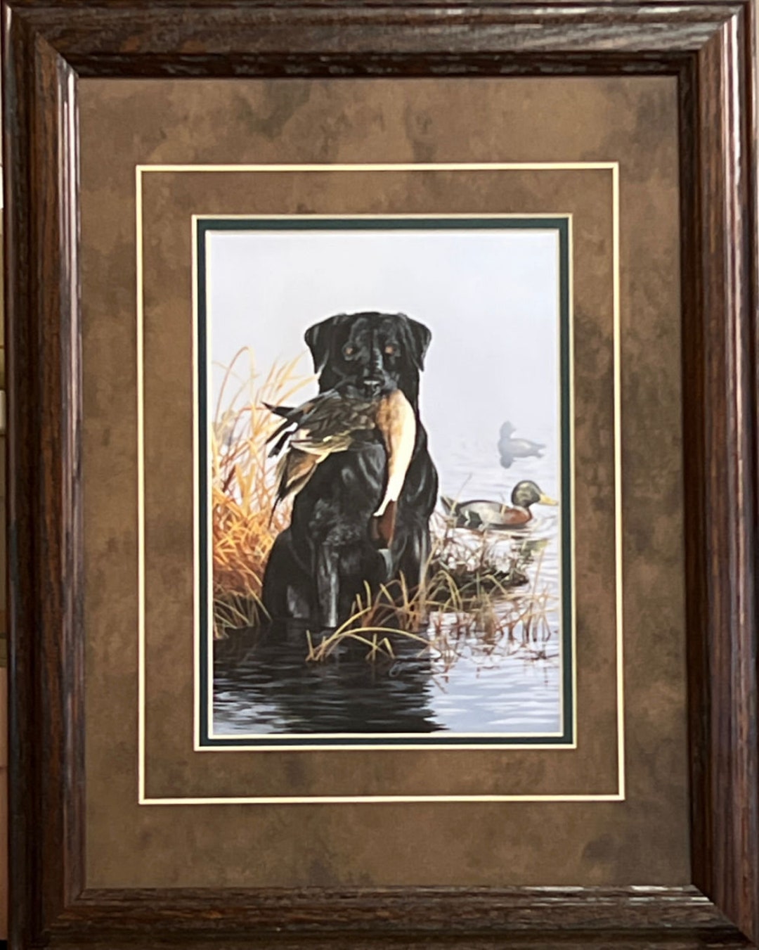 Scot Storm Duck Hunting Black Lab Art Print A Mouthful 15 X 19 - Etsy