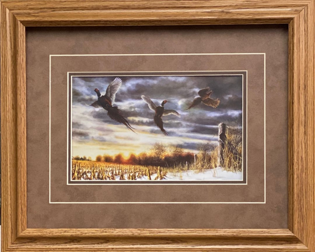 Jim Hansel Spooked Pheasant Farm Art Print-framed 21 X 17 - Etsy