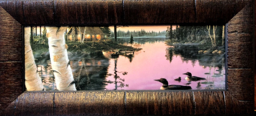Mark Daehlin Summertime Loon Lake Art Print framed 17.5 X 8 - Etsy